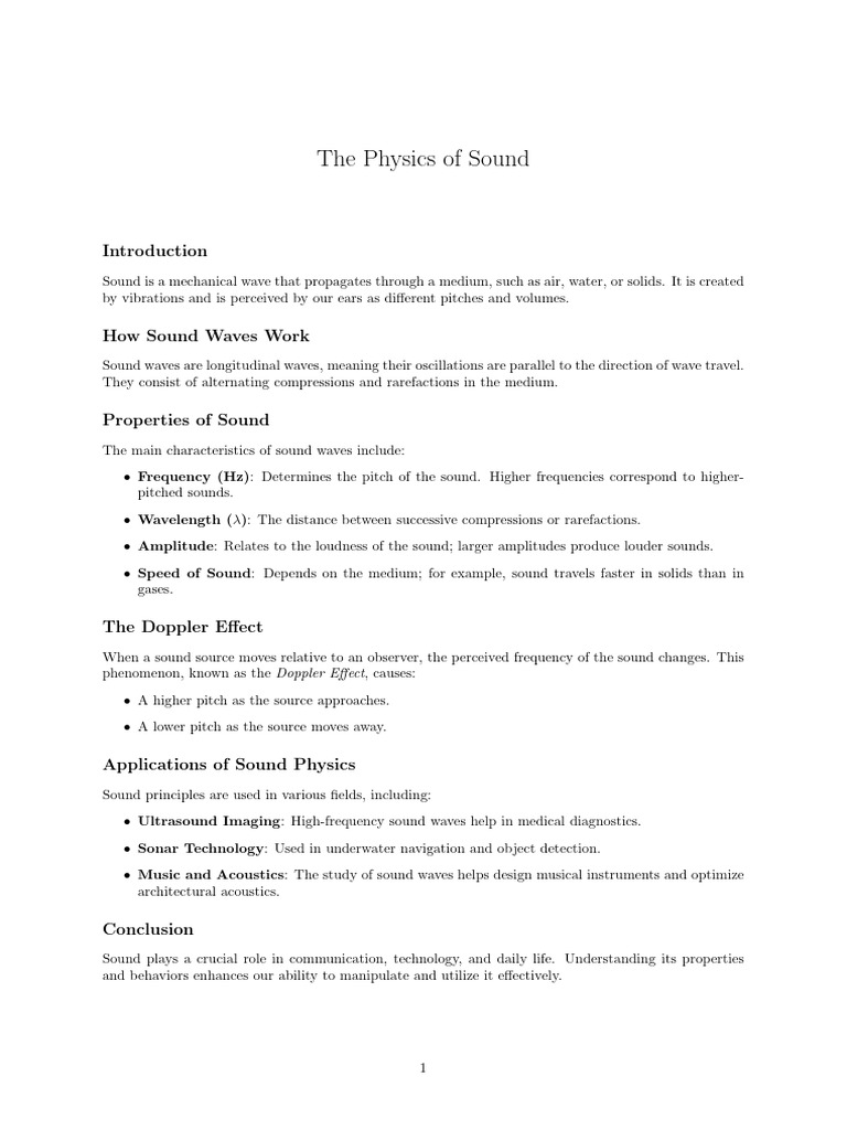 Understanding the Physics of Sound | PDF