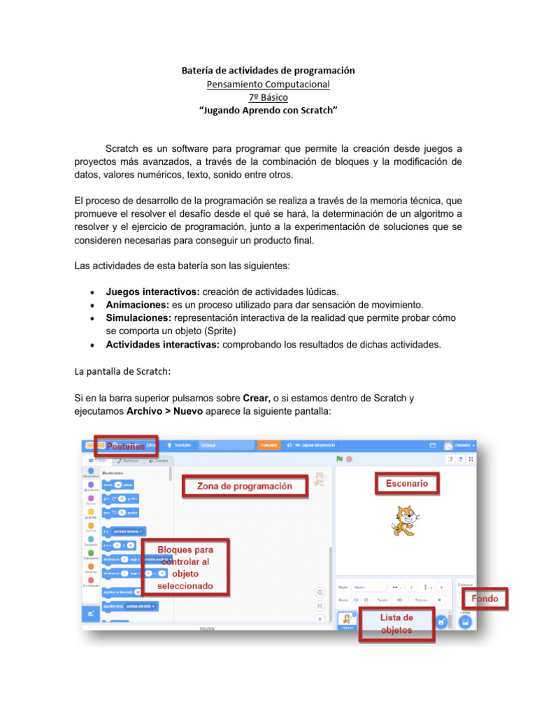 Actividades de Programación con Scratch | PDF | Scratch (lenguaje de programación ...