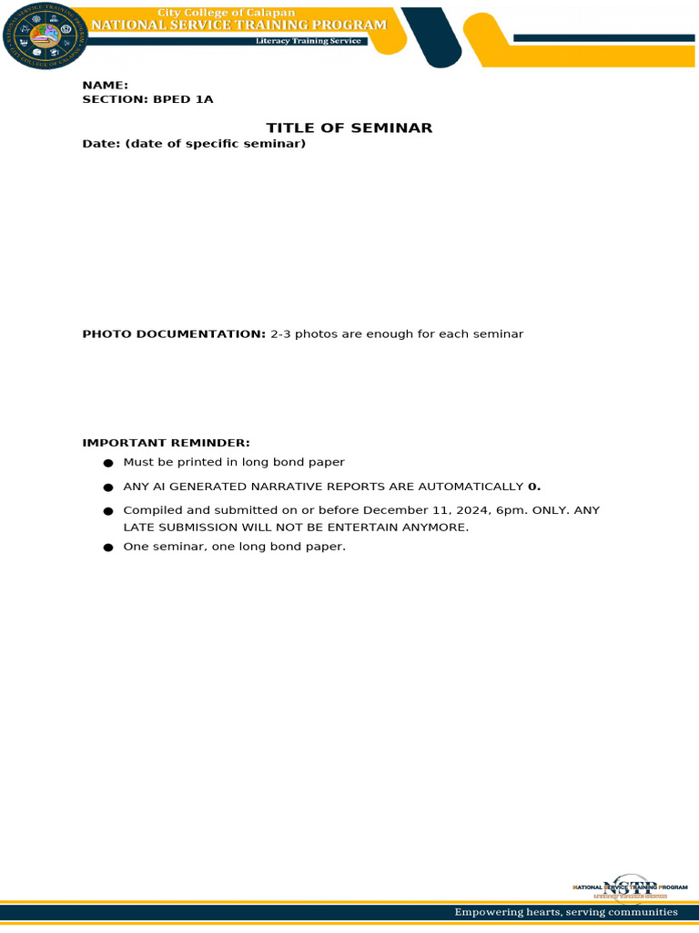 NSTP NARRATIVE REPORT FORMAT | PDF