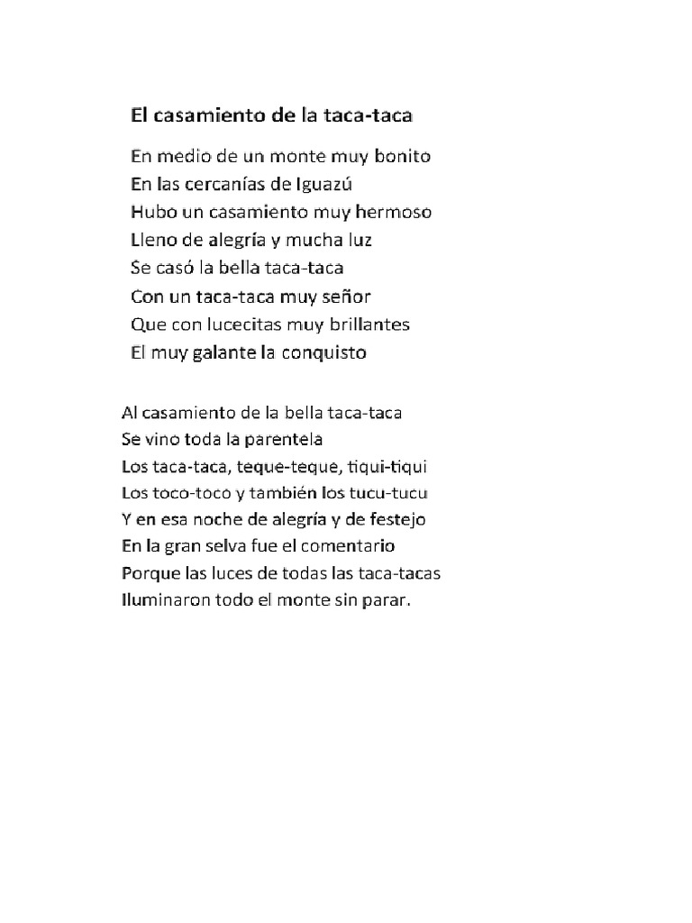 Casamiento de La Taca Taca | PDF