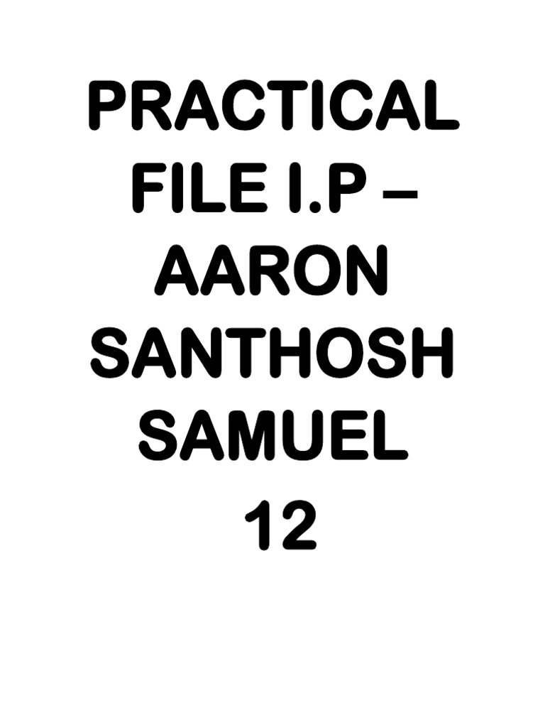 AARON SAMUEL 12 A PRACTICAL FILE | PDF