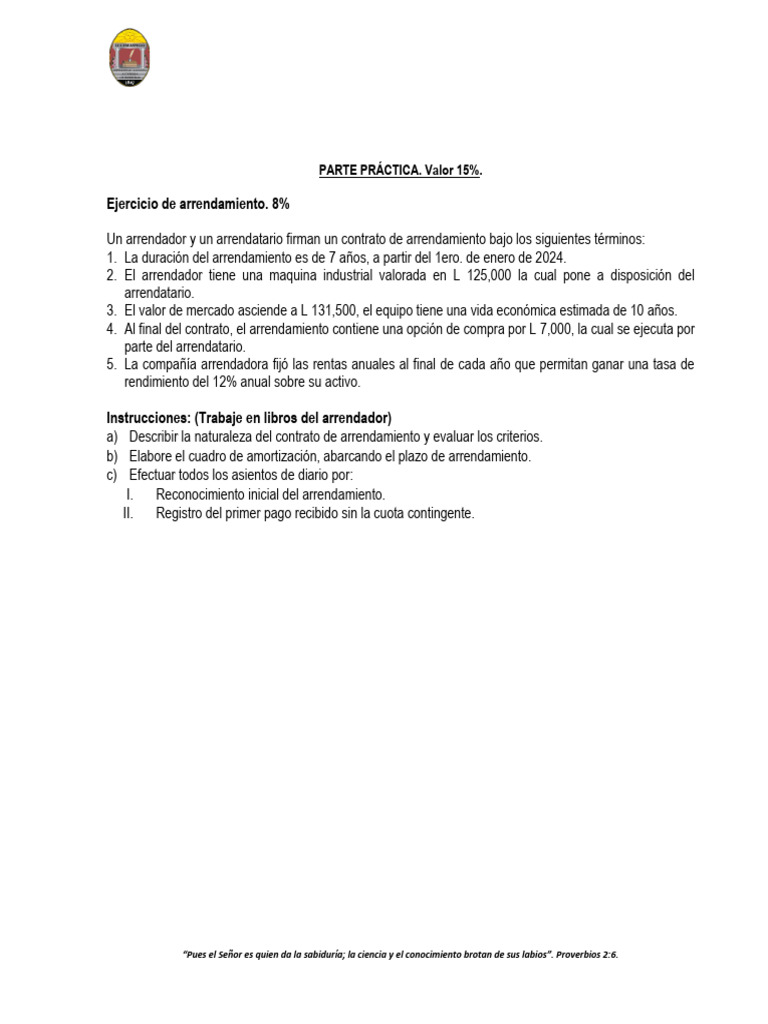 Contabilidad Avanzada Examen Práctico II UNIDAD IPAC 2025 | PDF | Contabilidad | Servicios ...
