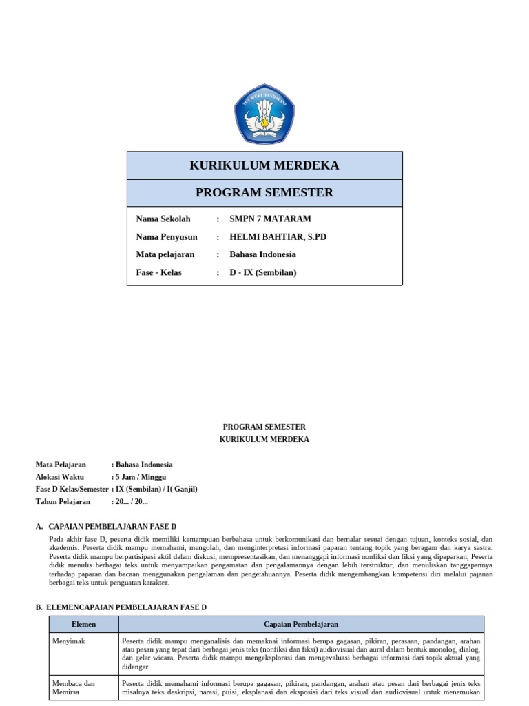 Program Semester | PDF