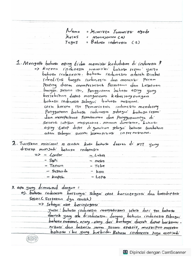 Tugas Bindo (Klarista Yumaristi Ngode) | PDF