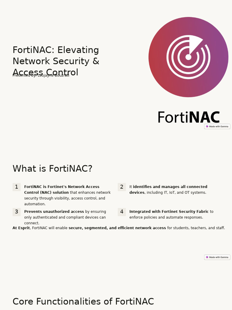 FortiNAC: Dynamic Access Control Overview | PDF | Computer Network | Radius