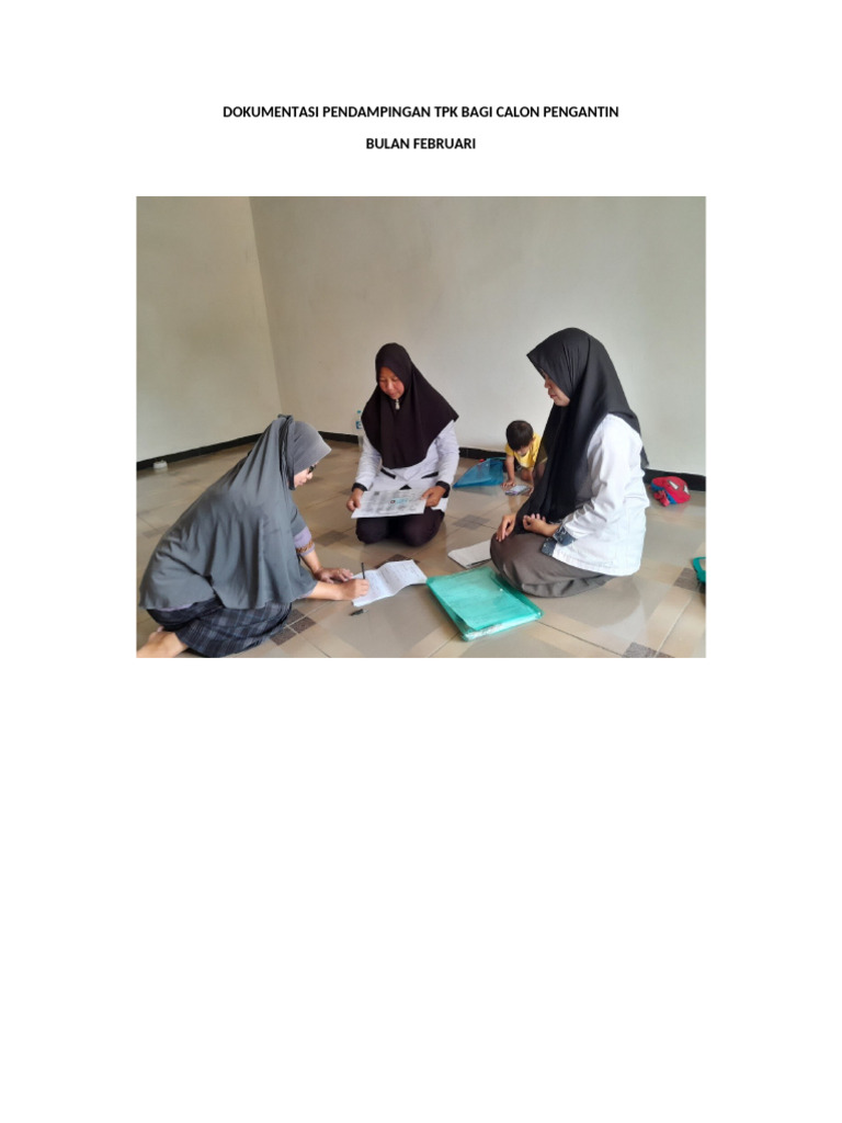 DOKUMENTASI PENDAMPINGAN TPK BAGI CALON PENGANTIN | PDF