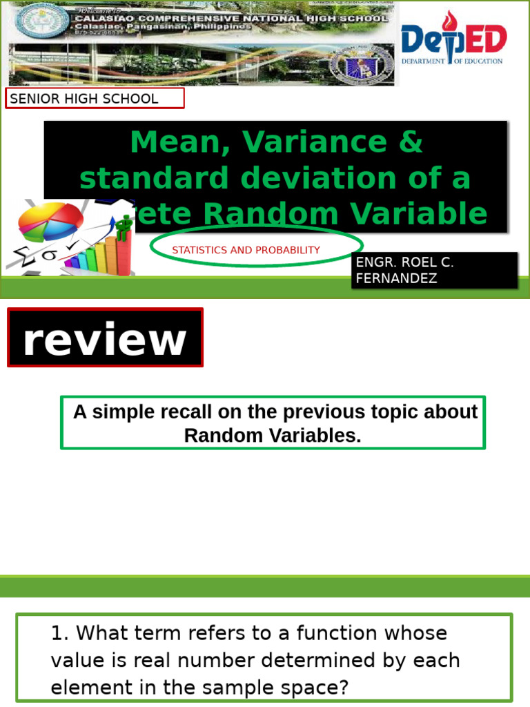 Mean and Variance Proba | PDF | Variance | Expected Value