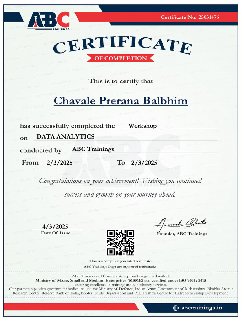 Certificate-Chavale Prerana Balbhim-69 | PDF