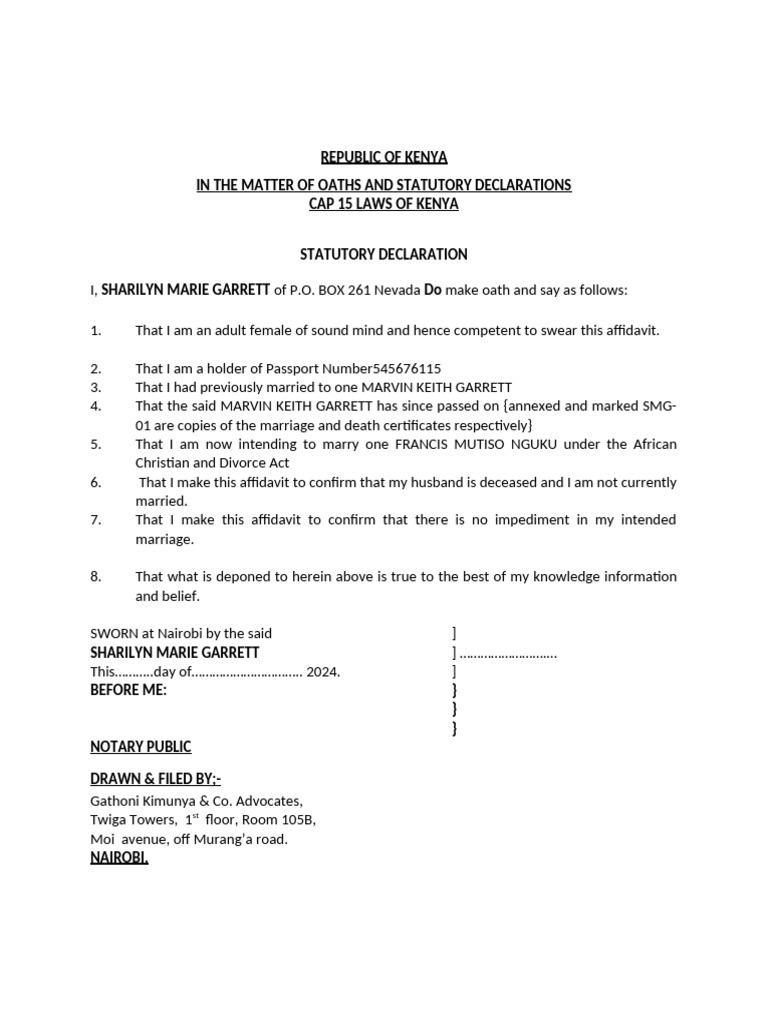 Statutory Marriage - SHARILYN | PDF