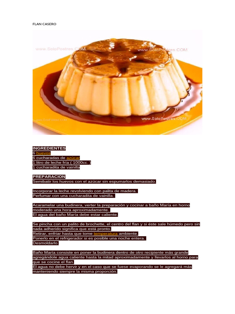 Flan Casero | PDF
