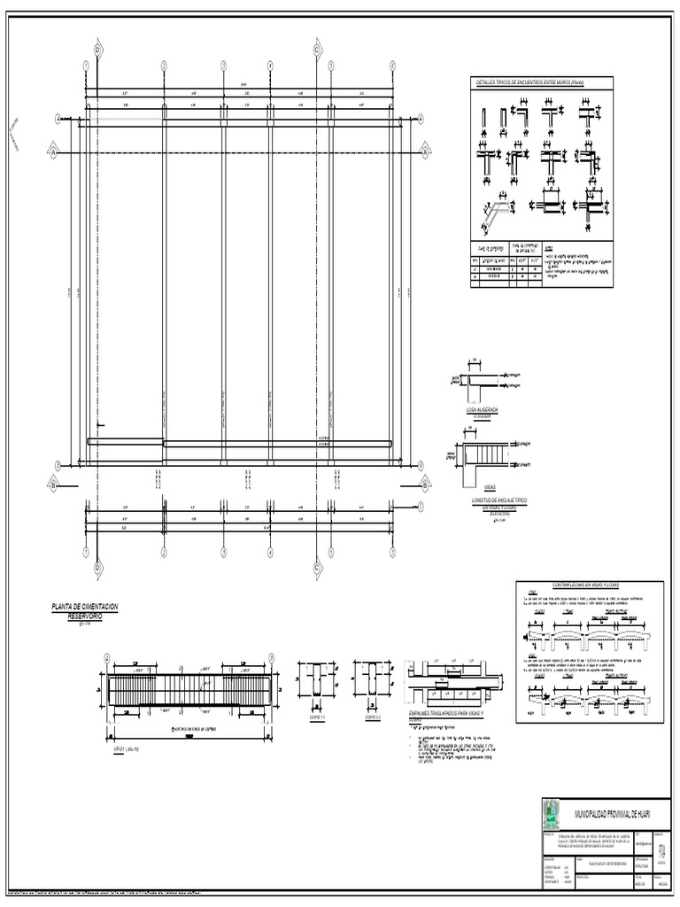 PLANO TOPOGRAFICO CORTES LONGITUDINALES-RESERVORIO Y DETALLES 1 | PDF