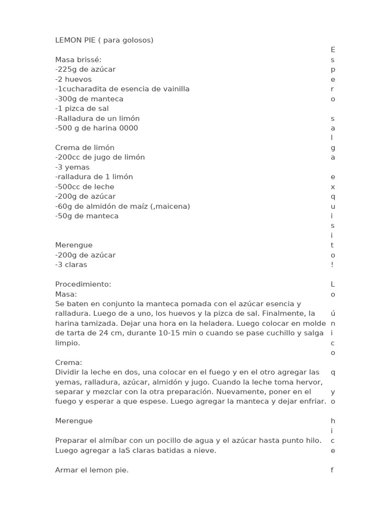 Lemon Pie | PDF | Merengue | Postres