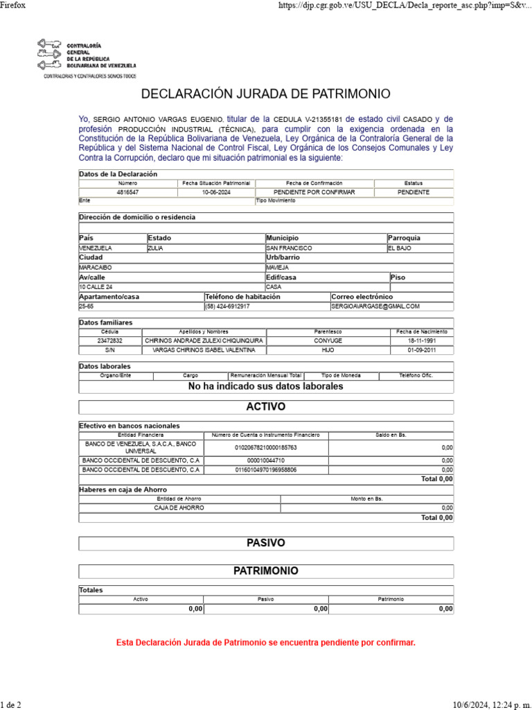 Decla Reporte Asc - PHP | PDF | Venezuela | Bancos