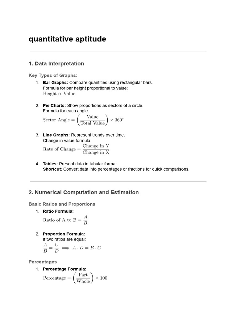 Quantitative Aptitude Formulas Tricks Pdf Area Logarithm