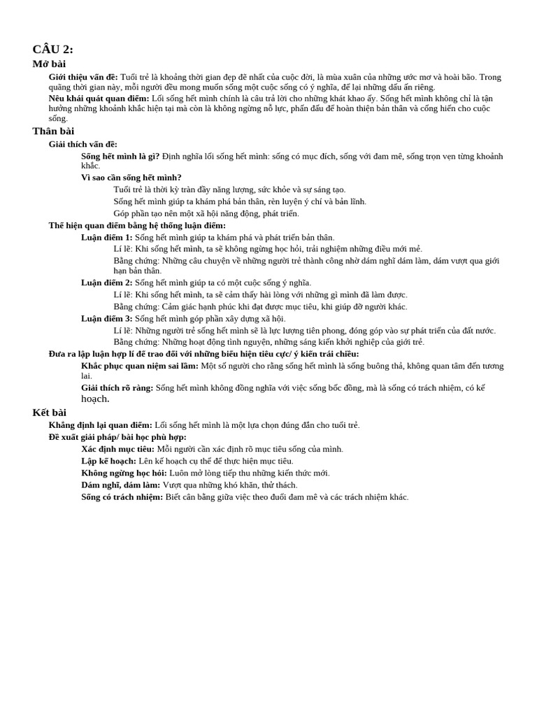 ĐỀ 2 VĂN GKI | PDF