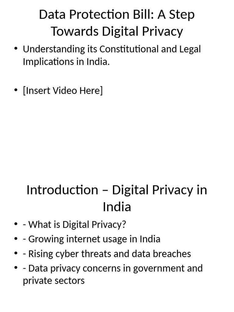 Data Protection Bill Presentation | PDF