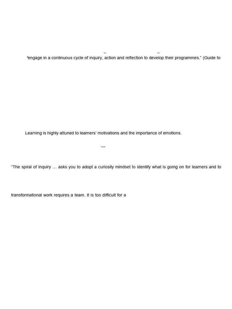 Spirals of inquiry think piece | PDF | Learning | Program Evaluation