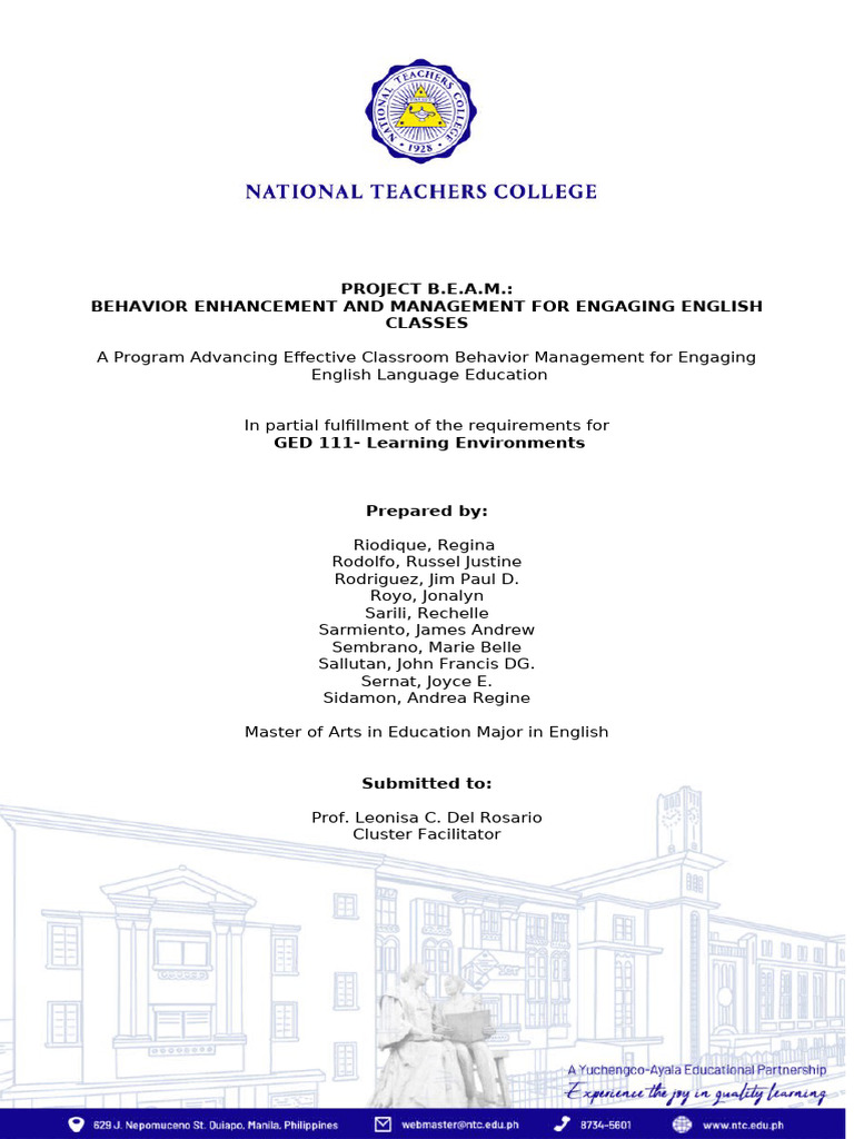 Behavior Management for Engaging English Classes | PDF | Classroom ...