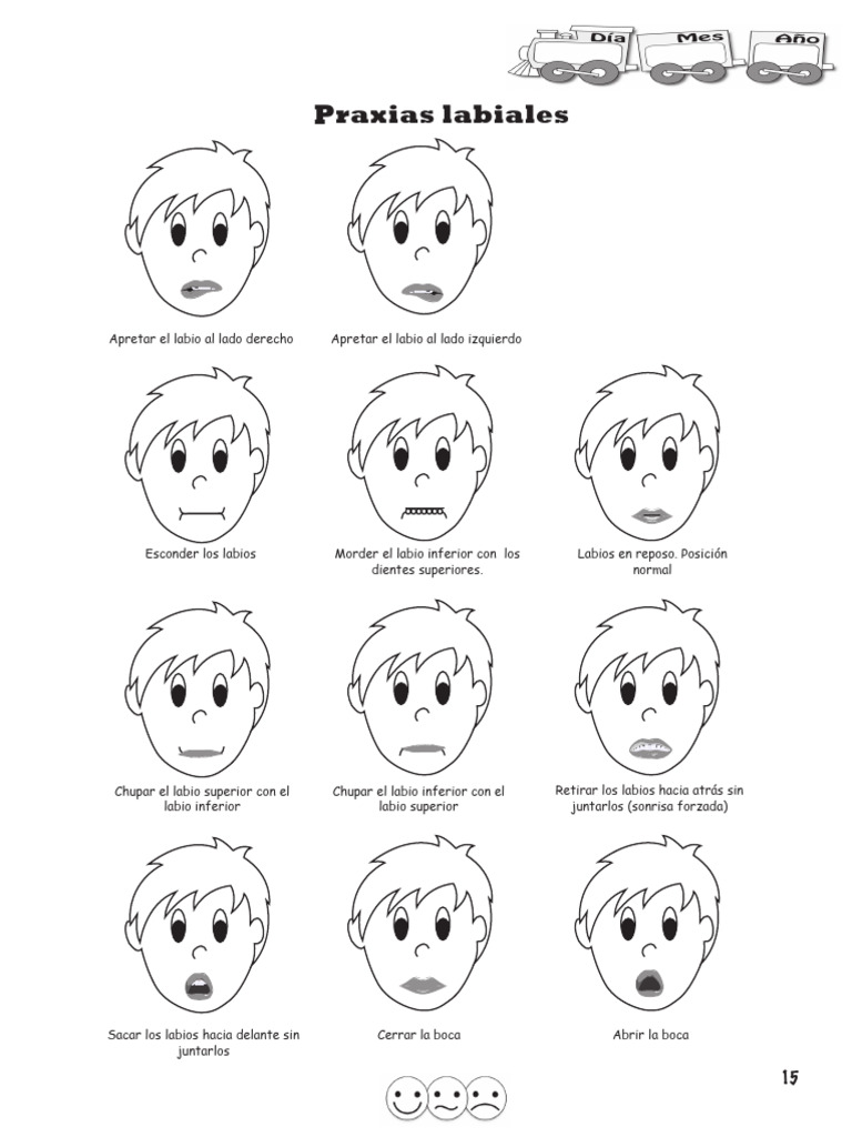 Ejercicios de Praxias Labiales y Linguales | PDF | Boca | Cabeza y ...