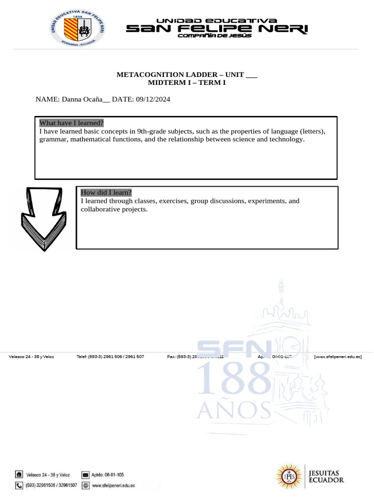Efl. Metacognition Ladder. 24-25 | PDF | Cognitive Psychology | Cognition