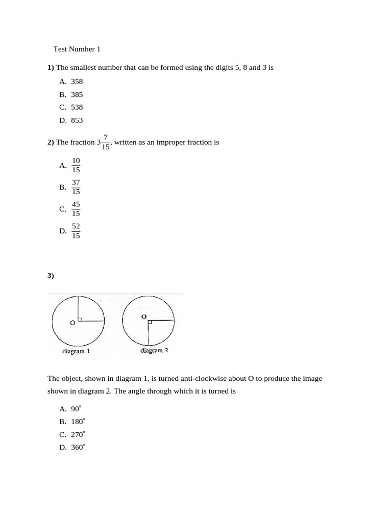 Math Test Questions and Answers | PDF | Area | Euclidean Geometry