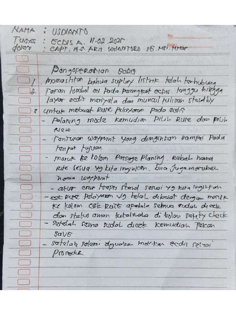 tugas ECDIS A. 11-02-2025. 08.00-12.00 | PDF