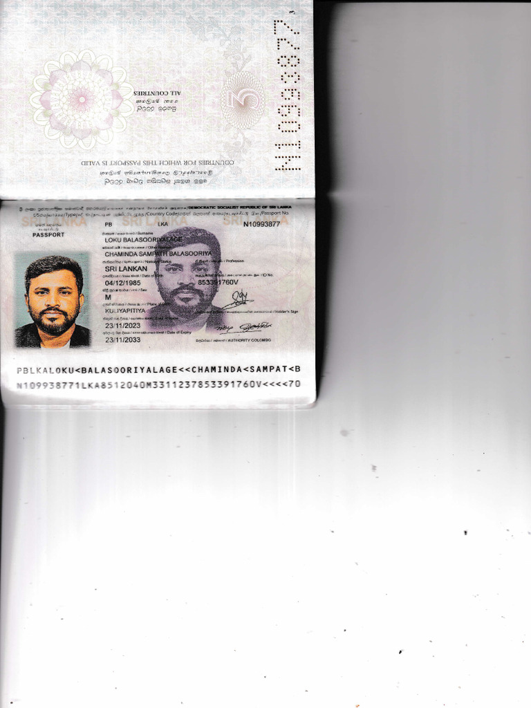 Sri Lankan Passport Details Guide | PDF