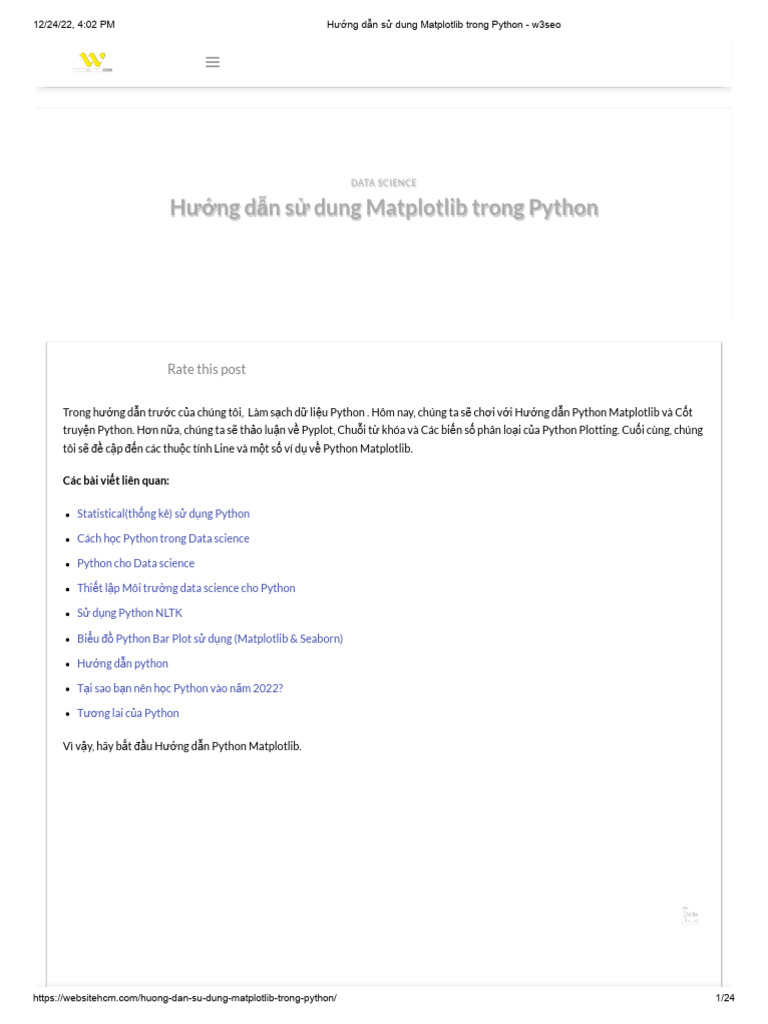Hướng dẫn sử dung Matplotlib trong Python | PDF