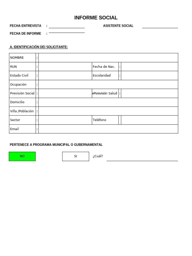 Formato Inf. Social | PDF