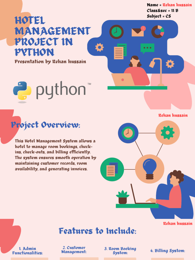 HOTEL MANAGEMENT PROJECT IN PYTHON Class 11 CS | PDF | Databases | Computing