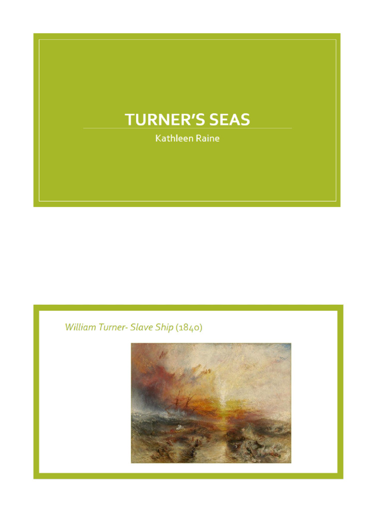 Raine, Kathleen - Turner's Seas | PDF