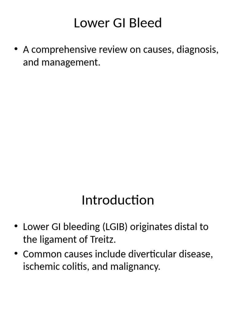 Lower GI Bleed: Causes and Management | PDF