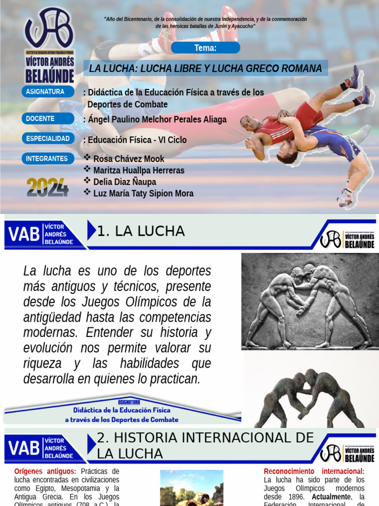 Lucha Libre - Didáctica de La Ef - Deporte de Combate - Ef-Vi-2024 ...