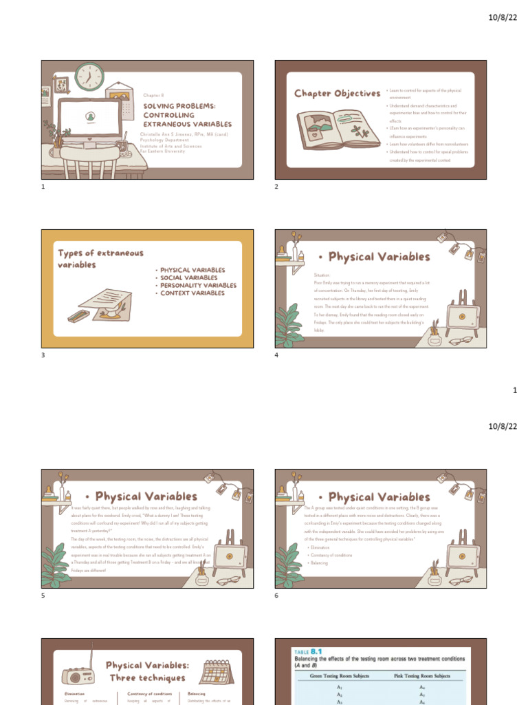 Chapter 8 Controlling Extraneous Variables | PDF | Experiment | Confounding