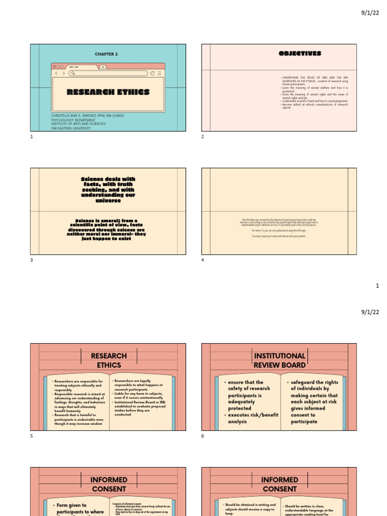 Chapter 2 Ethics Experimental Pschology | PDF | Consent | American Psychological Association