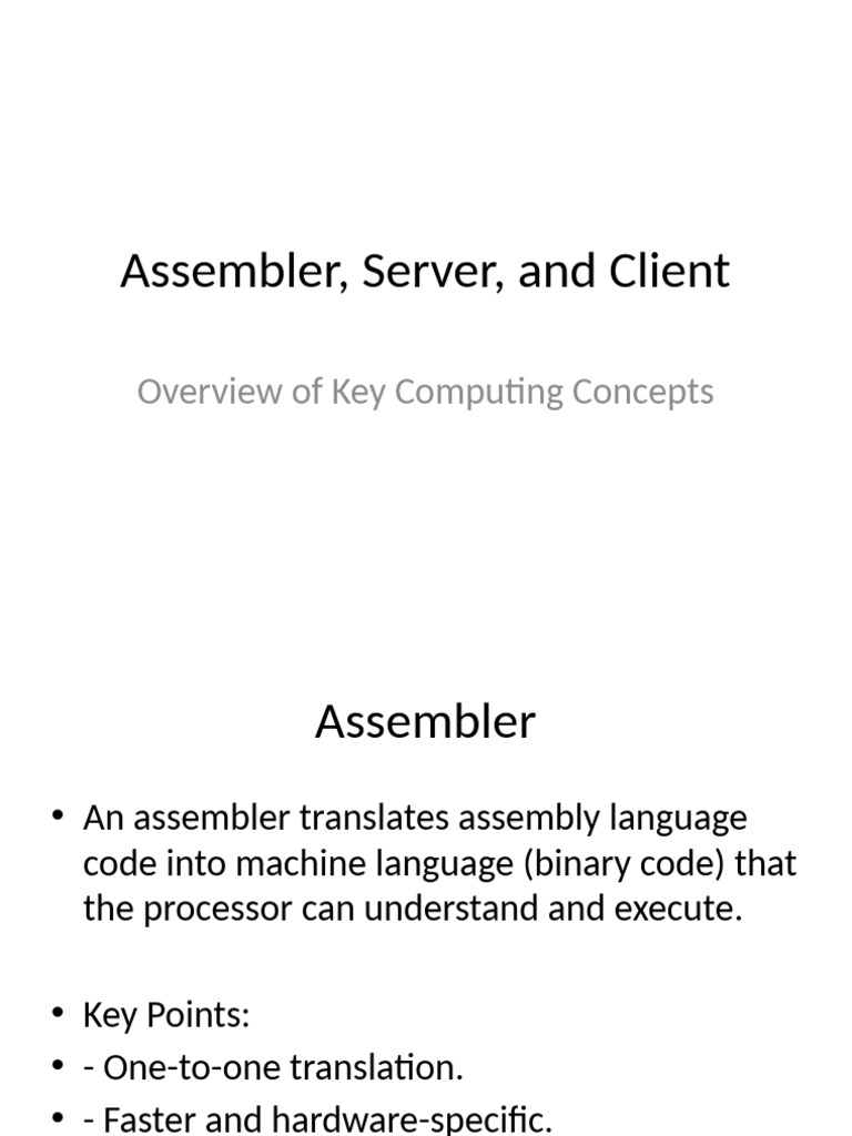 Assembler Server Client | PDF