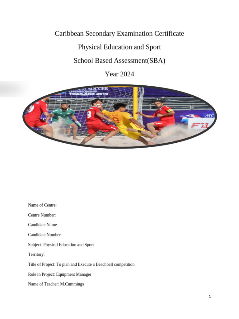 Beachball Competition SBA 2024 Guide | PDF | Team Sports | Association ...