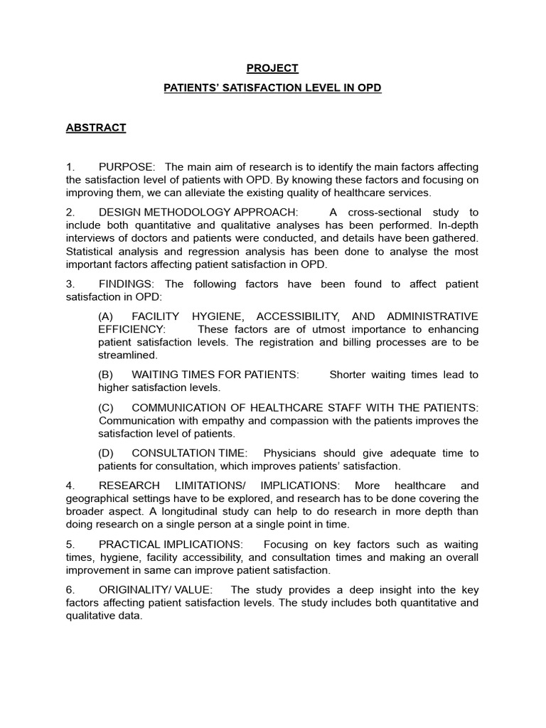 Ssodl Mba Sample Research Paper | PDF | Patient | Health Care