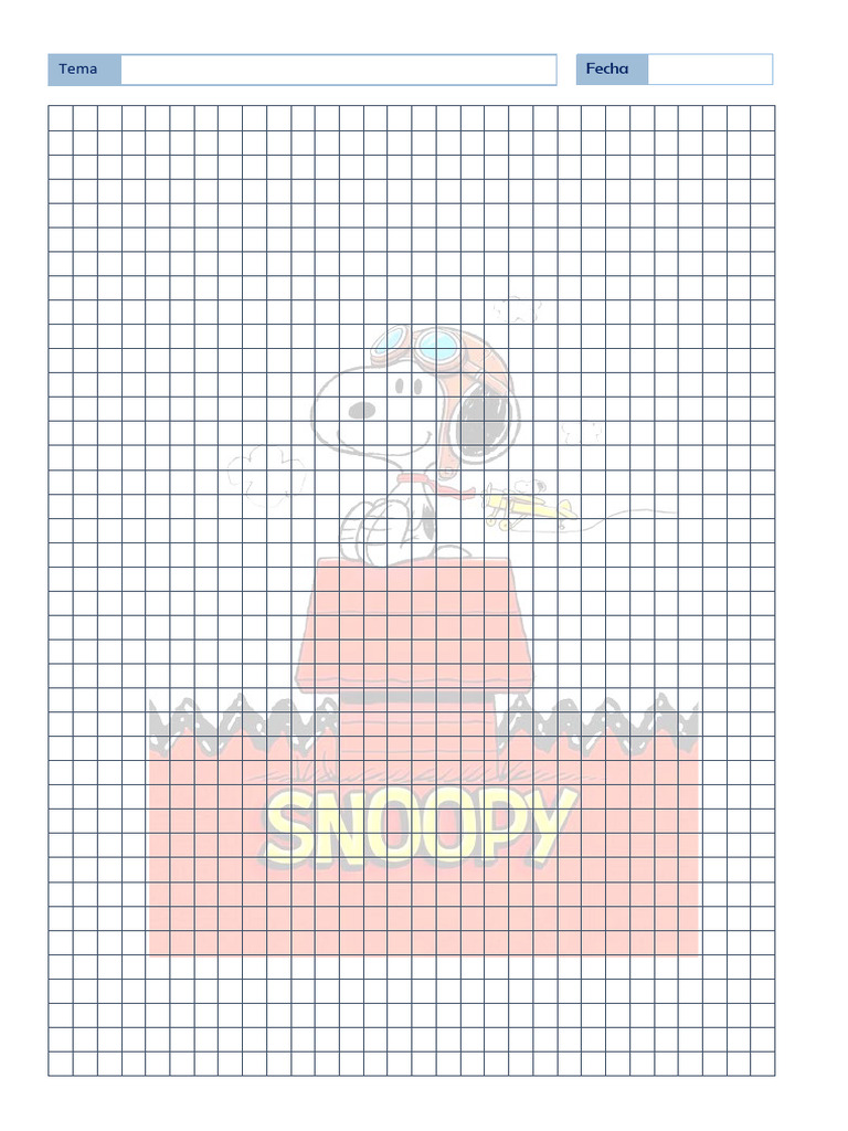 Hoja de Cuaderno Snoopy PDF | PDF