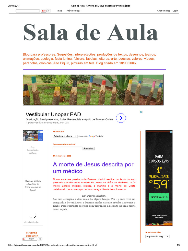 Sala de Aula - A Morte de Jesus Descrita Por Um Médico | PDF | Jesus ...