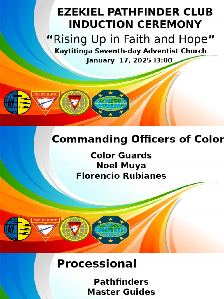 Pathfinder Club Induction Ceremony | PDF | Jesus | Religious Belief And ...