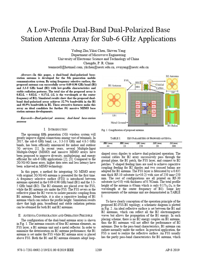 A Low-Profile Dual-Band Dual-Polarized Base Station Antenna Array for ...