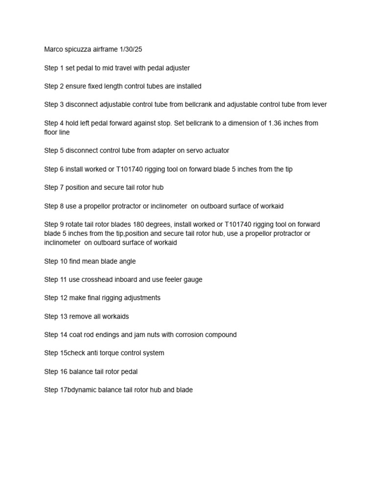 Tail Rotor Rigging | PDF
