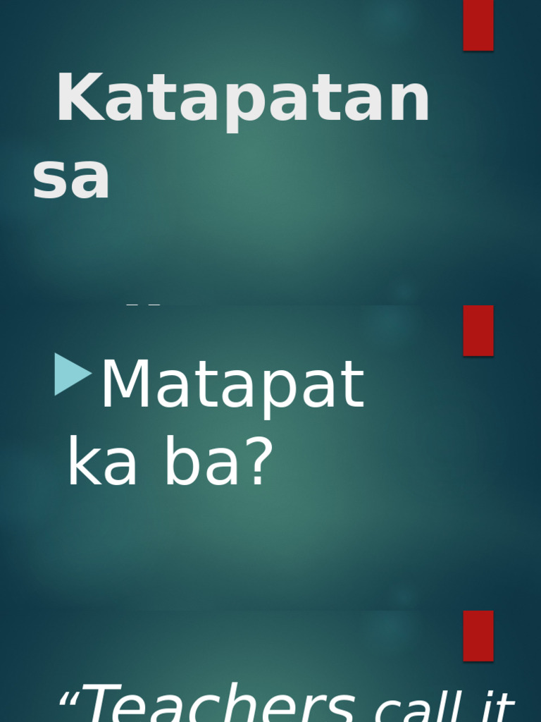 Katapatan Sa Salita at Gawa | PDF