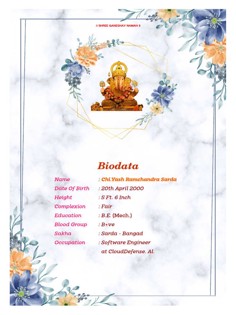 Biodata Marriage_beed | PDF