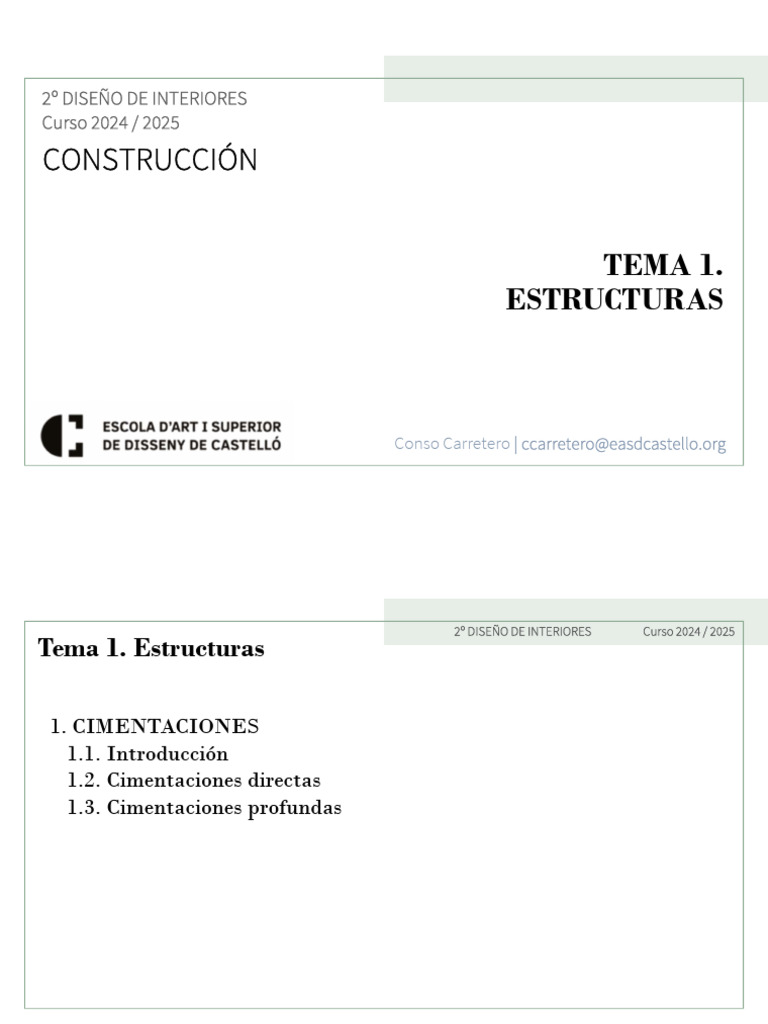 TEMA 1. Estructuras-1.1. Cimentación | PDF | Fundación (Ingeniería) | Fundación profunda