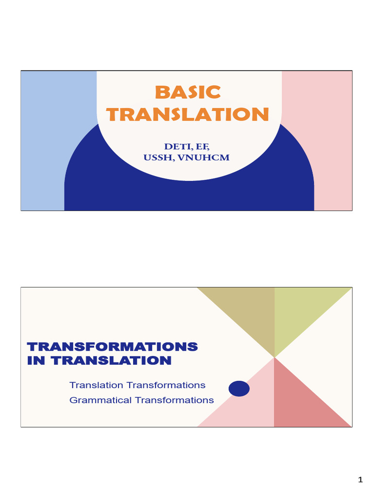 Clip 1 - Handout - Translation Transformations | PDF | Translations | Semantics