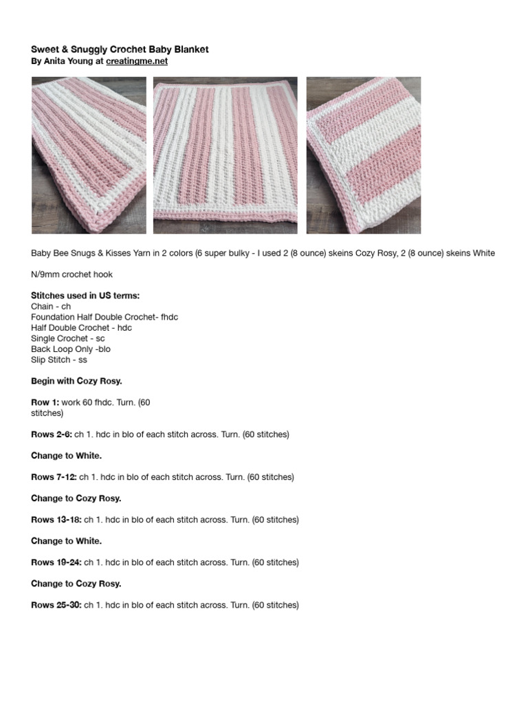 Sweet & Snuggly Crochet Baby Blanket | PDF