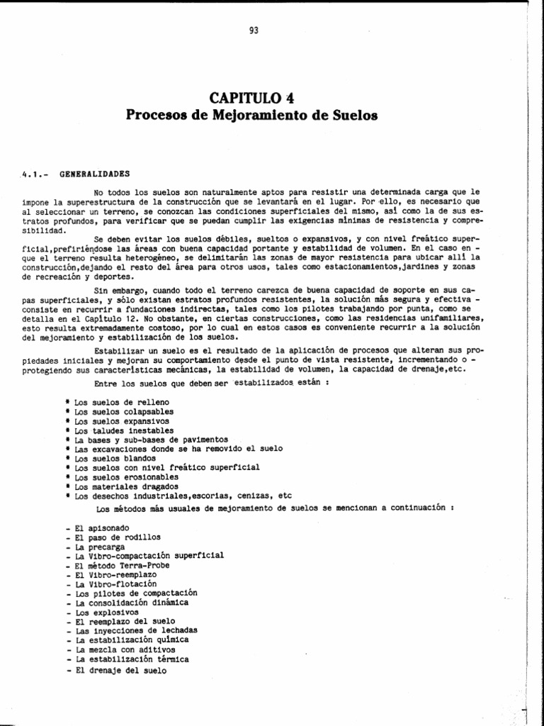 Tablas - Mejoramiento Suelos | PDF