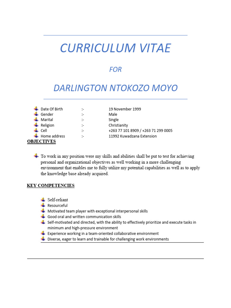 Darlington Ntokozo Moyo CV | PDF